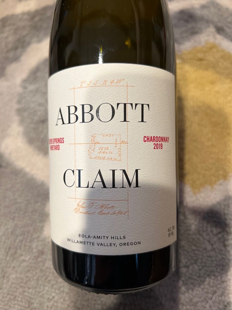 2019 Abbott Claim Chardonnay Seven Springs, USA, Oregon, Willamette ...