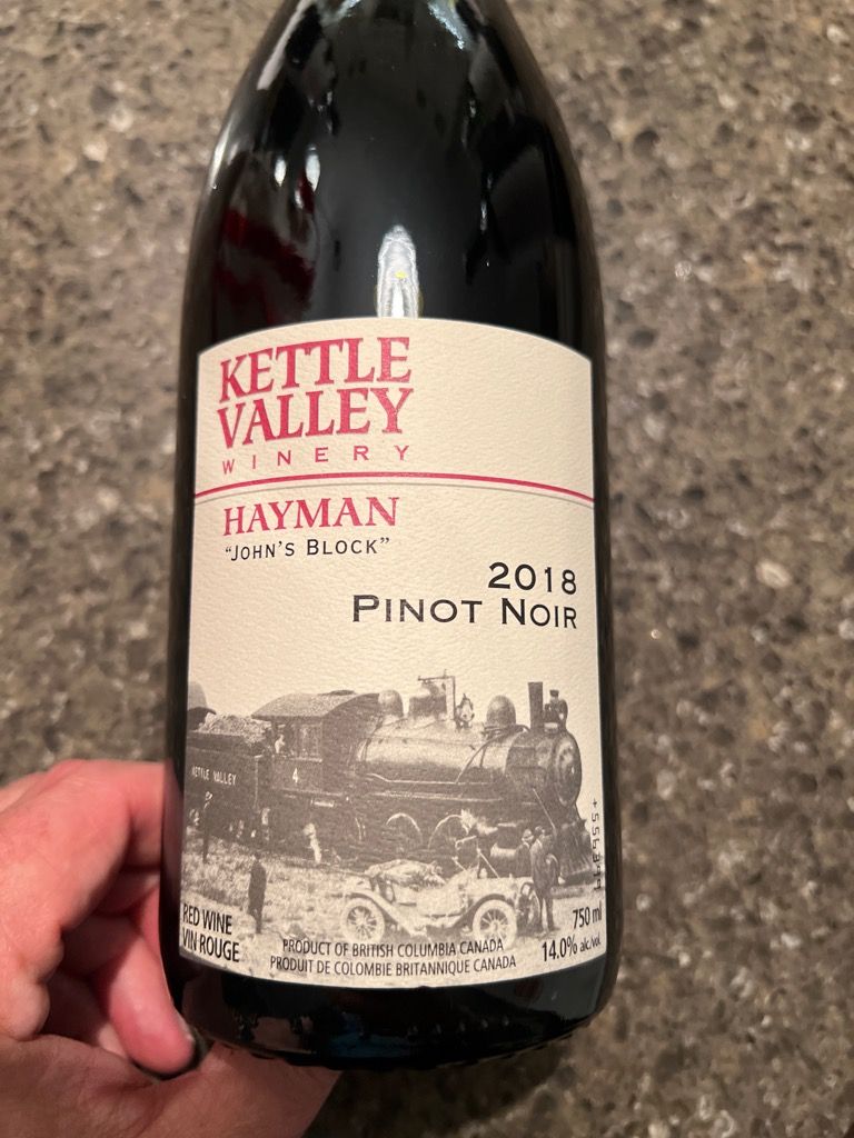 2018 Kettle Valley Pinot Noir Hayman "John's Block", Canada, British ...