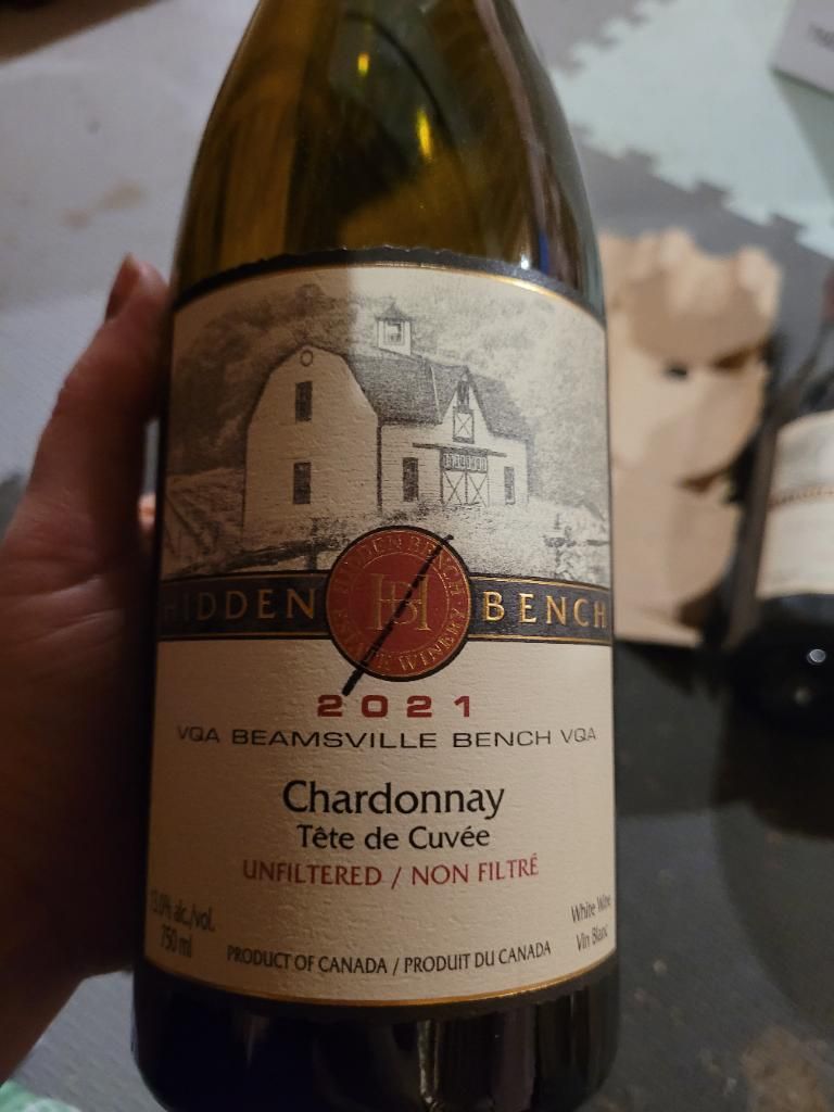 2021 Hidden Bench Chardonnay Estate Bottled Tete de Cuvee, Canada ...