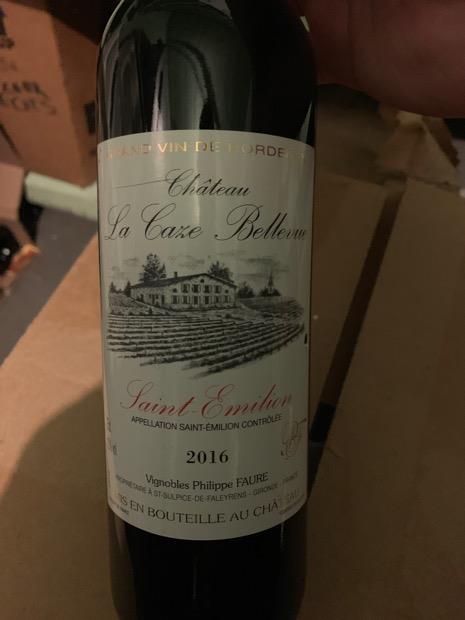 2016 Philippe Faure La Caze Bellevue, France, Bordeaux, Libournais, St. Émilion - CellarTracker