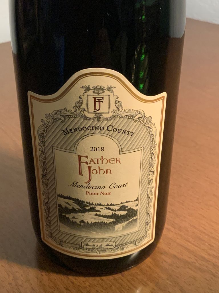2018 Father John Pinot Noir Mendocino Coast, USA, California, North ...
