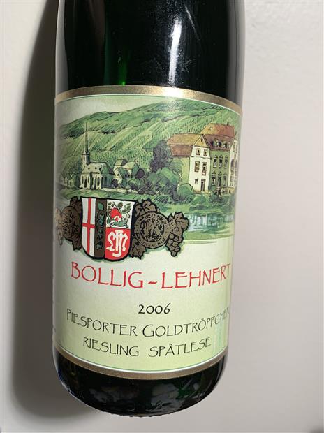 2006 Bollig-Lehnert Piesporter Goldtröpfchen Riesling Spätlese, Germany ...