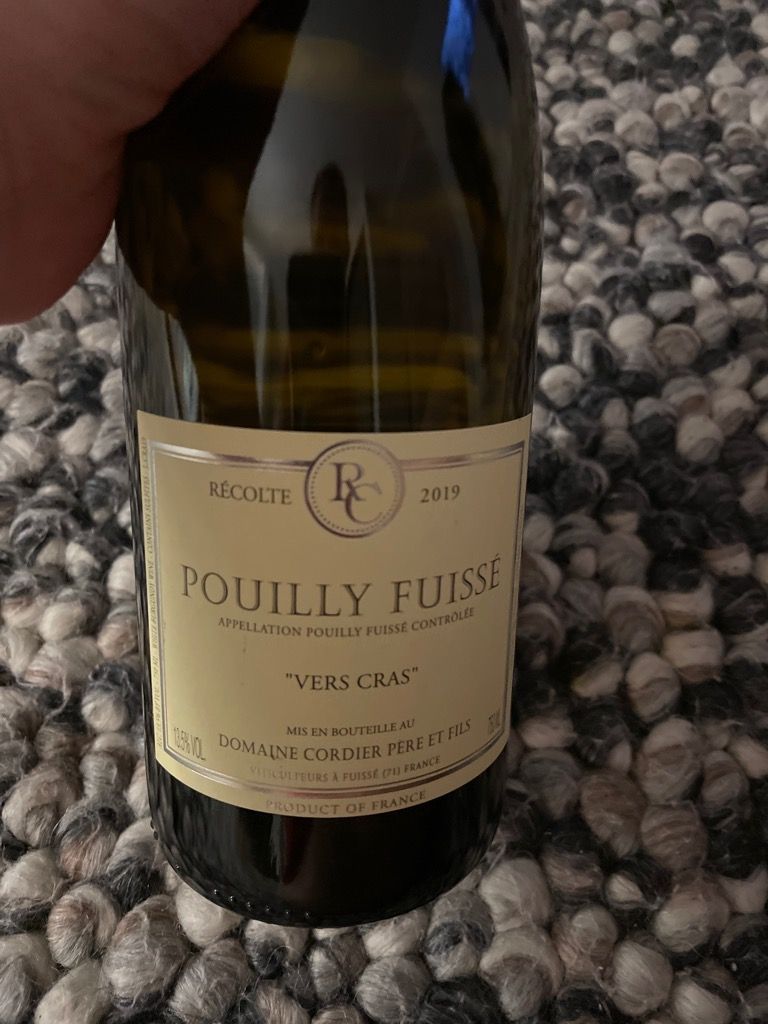 2021 Domaine Cordier Père et Fils Pouilly-Fuissé Premier Cru Vers Cras ...