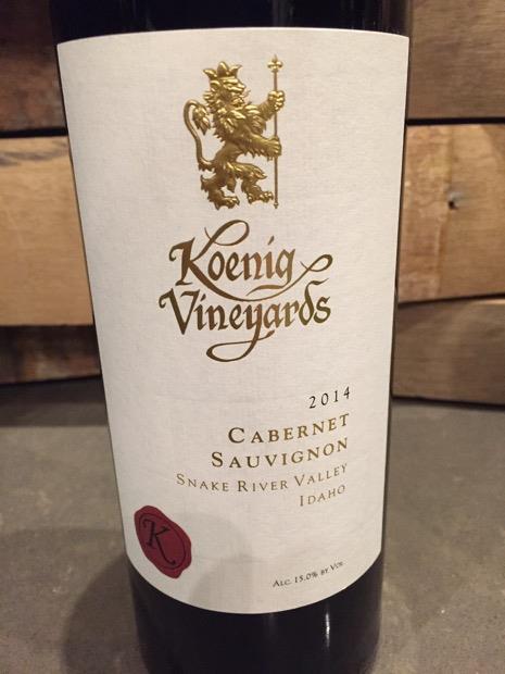 2014 Koenig Vineyards Cabernet Sauvignon, USA, Idaho, Snake River ...