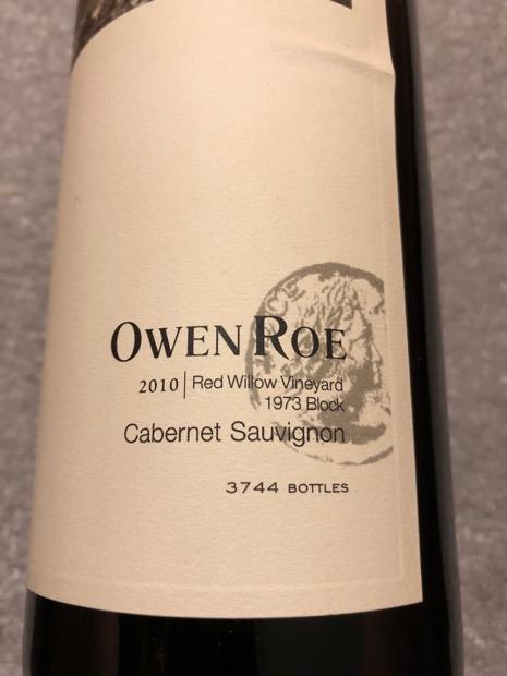 2010 Owen Roe Cabernet Sauvignon 1973 Block Red Willow Vineyard, USA ...