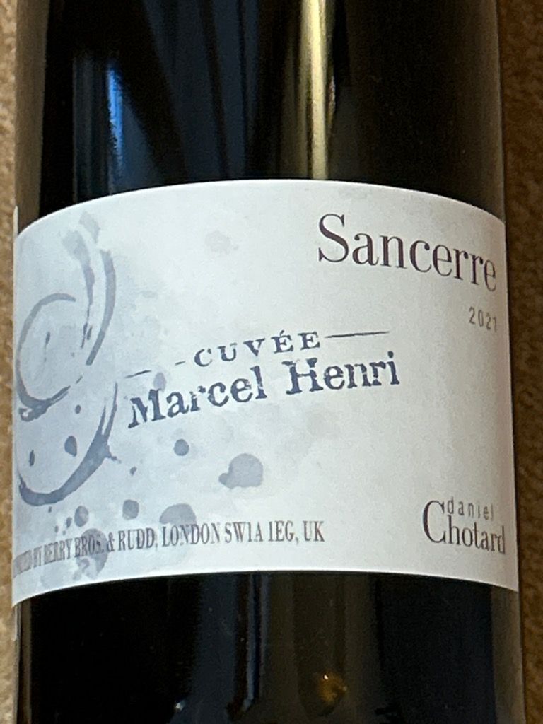 2022 Domaine Daniel Chotard Sancerre Cuvée Marcel Henri, France, Loire Valley, Upper Loire ...