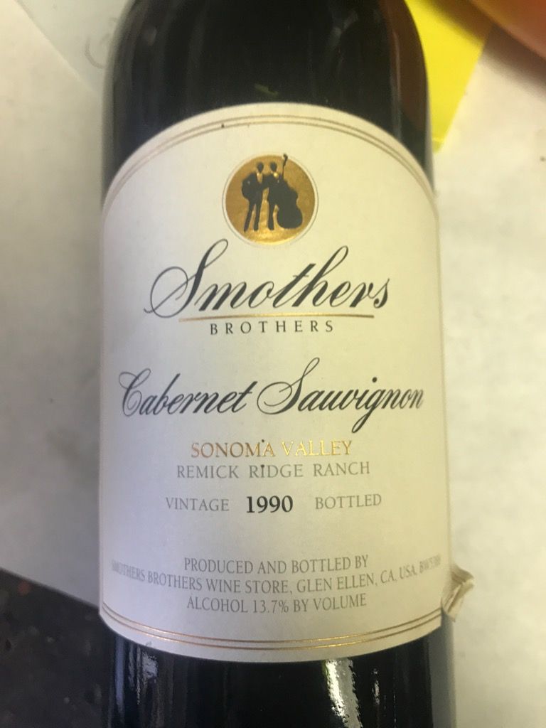 1987 Smothers Brothers Cabernet Sauvignon Remick Ridge Ranch, USA ...