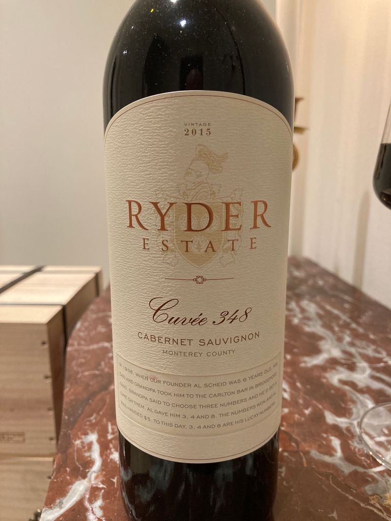 2015 Ryder Estate Cabernet Sauvignon Cuvée 348, USA, California ...