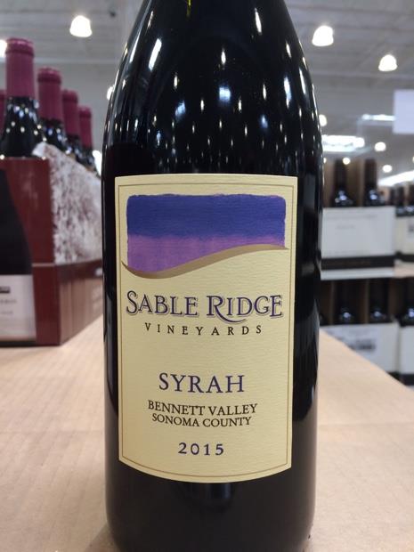 2015 Sable Ridge Syrah Bennett Valley, USA, California, Sonoma County ...