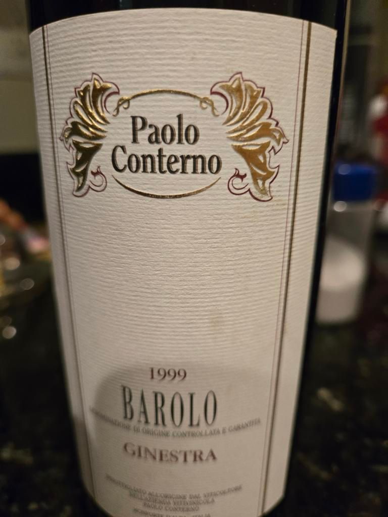 1999 Paolo Conterno Barolo Ginestra, Italy, Piedmont, Langhe, Barolo ...