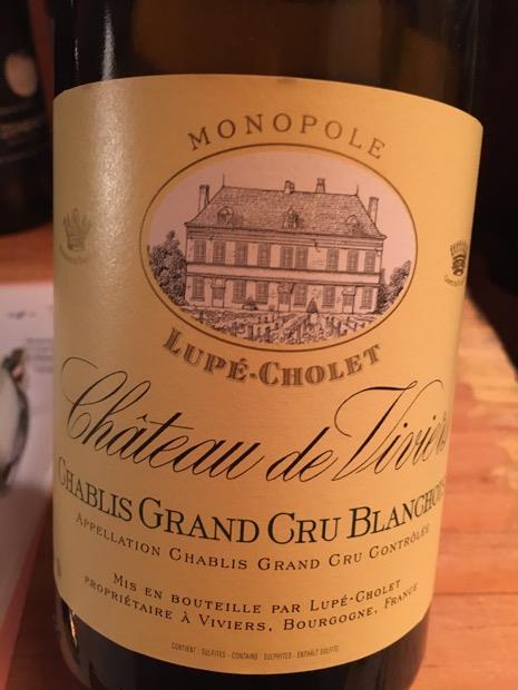 2015 Lupé-Cholet Chablis Château de Viviers, France, Burgundy, Chablis - CellarTracker