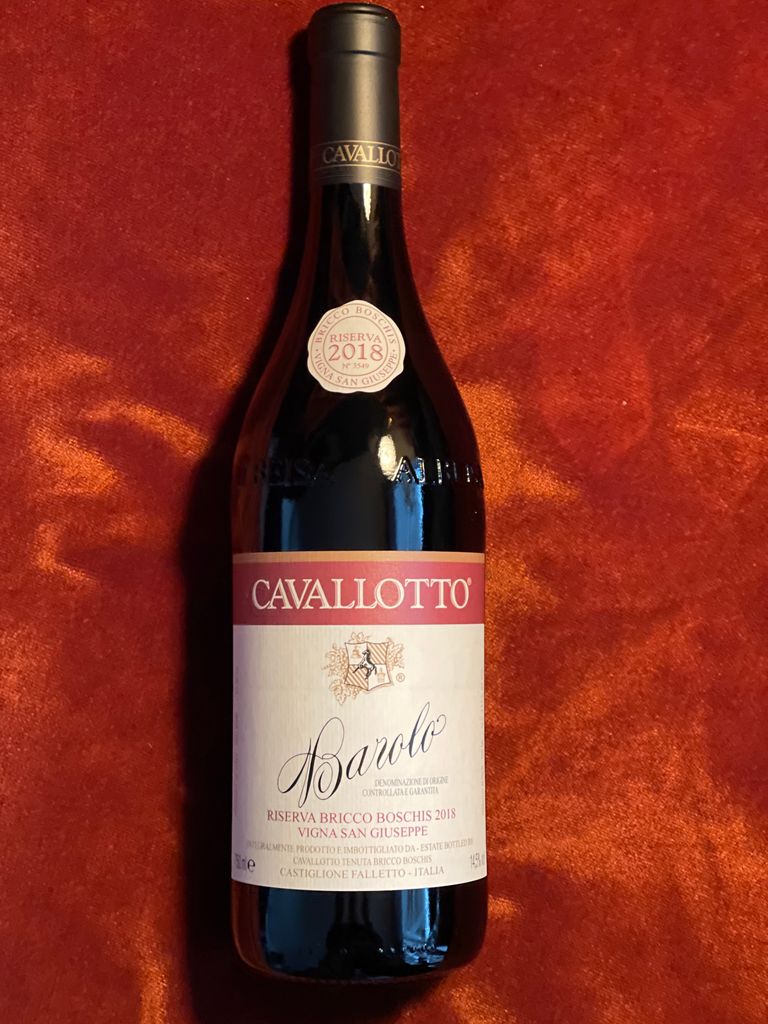 2018 Cavallotto Barolo Riserva Bricco Boschis Vigna San Giuseppe, Italy ...