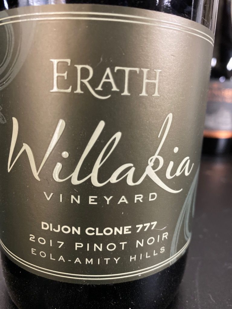 2018 Erath Pinot Noir Dijon Clone 115 Willakia Vineyard, USA, Oregon ...