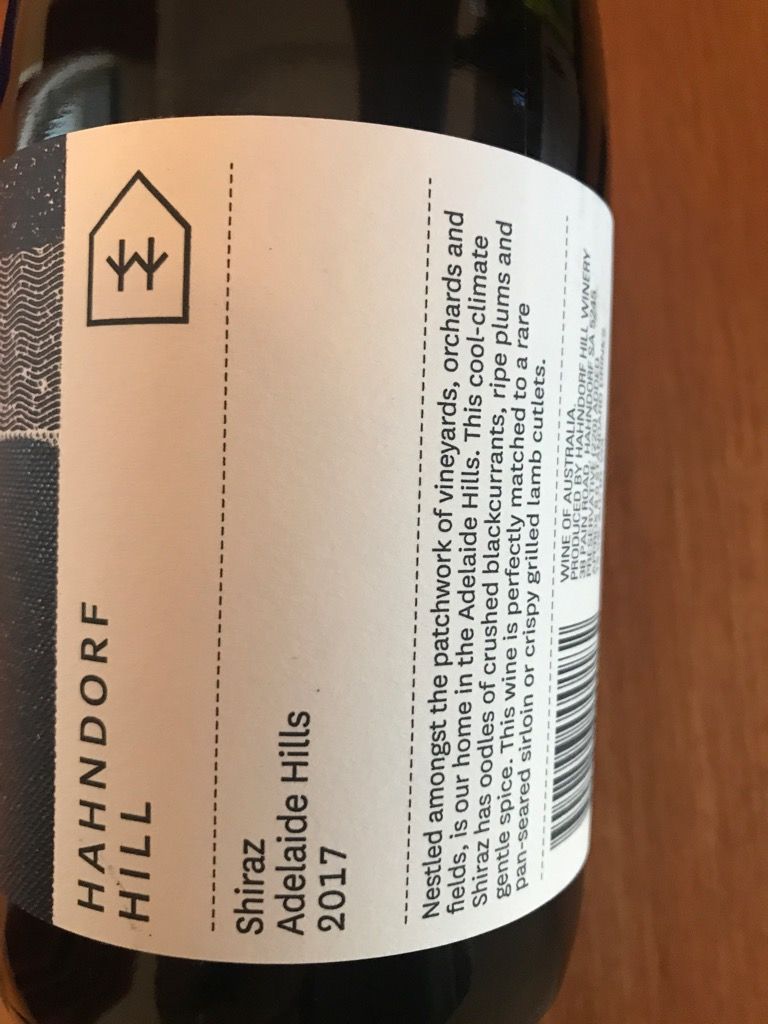 2017 Hahndorf Hill Winery Shiraz, Australia, South Australia, Mount ...