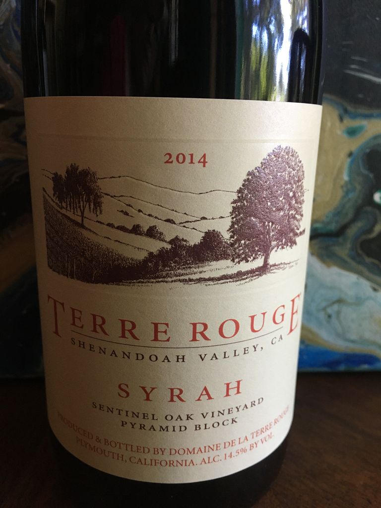 2014 Domaine de la Terre Rouge Syrah Pyramid Block Sentinel Oak ...