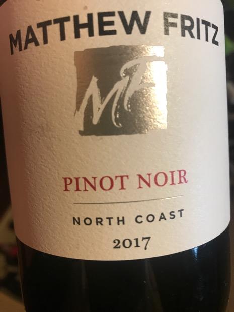 2017 Matthew Fritz Pinot Noir, USA, California, North Coast - CellarTracker