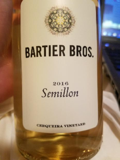 2016 Bartier Bros. Sémillon Cerqueira Vineyard, Canada, British ...