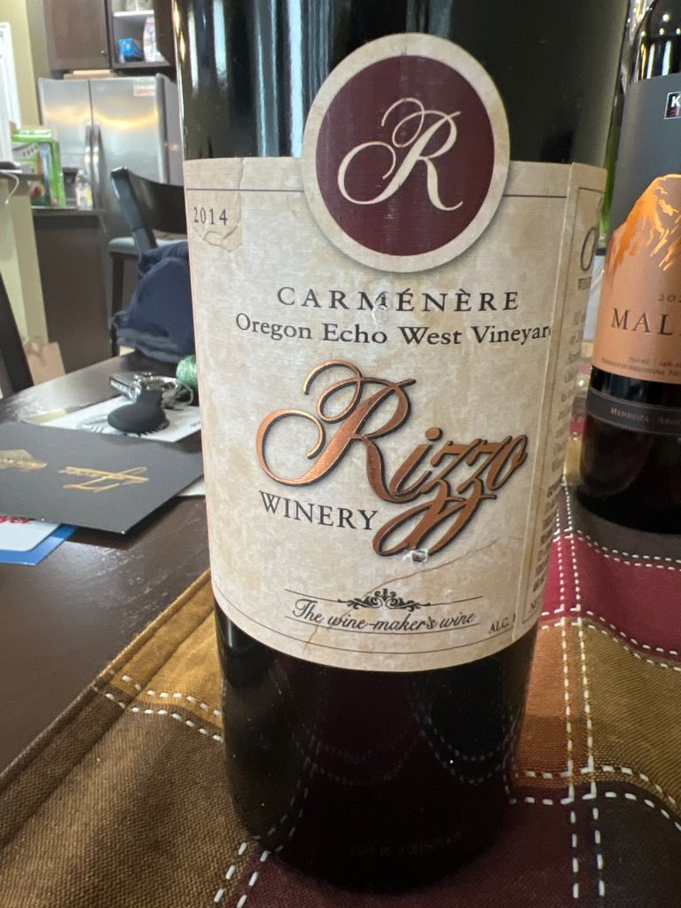 2018 Rizzo Winery Carménère Echo West Vineyard, USA, Oregon, Willamette ...