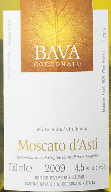 2009 Bava Moscato d'Asti Cocconato, Italy, Piedmont, Asti, Moscato d ...