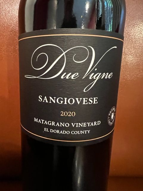 2021 Due Vigne Sangiovese Matagrano Vineyard, USA, California, Sierra ...