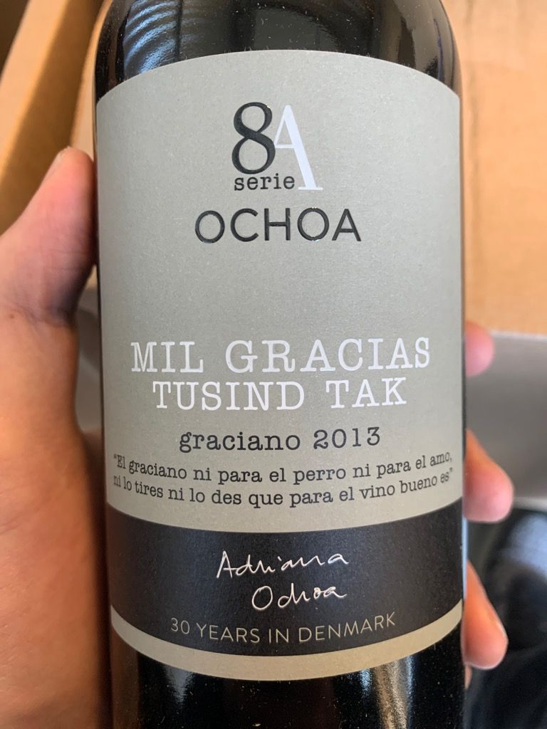 2016 Bodegas Ochoa Navarra 8A Mil Gracias, Spain, Navarra - CellarTracker