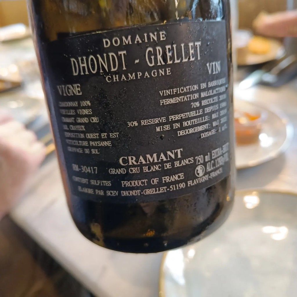 2018 Dhondt-Grellet Champagne Grand Cru Extra Brut Grand Cru Blanc de Blancs Cramant, France ...