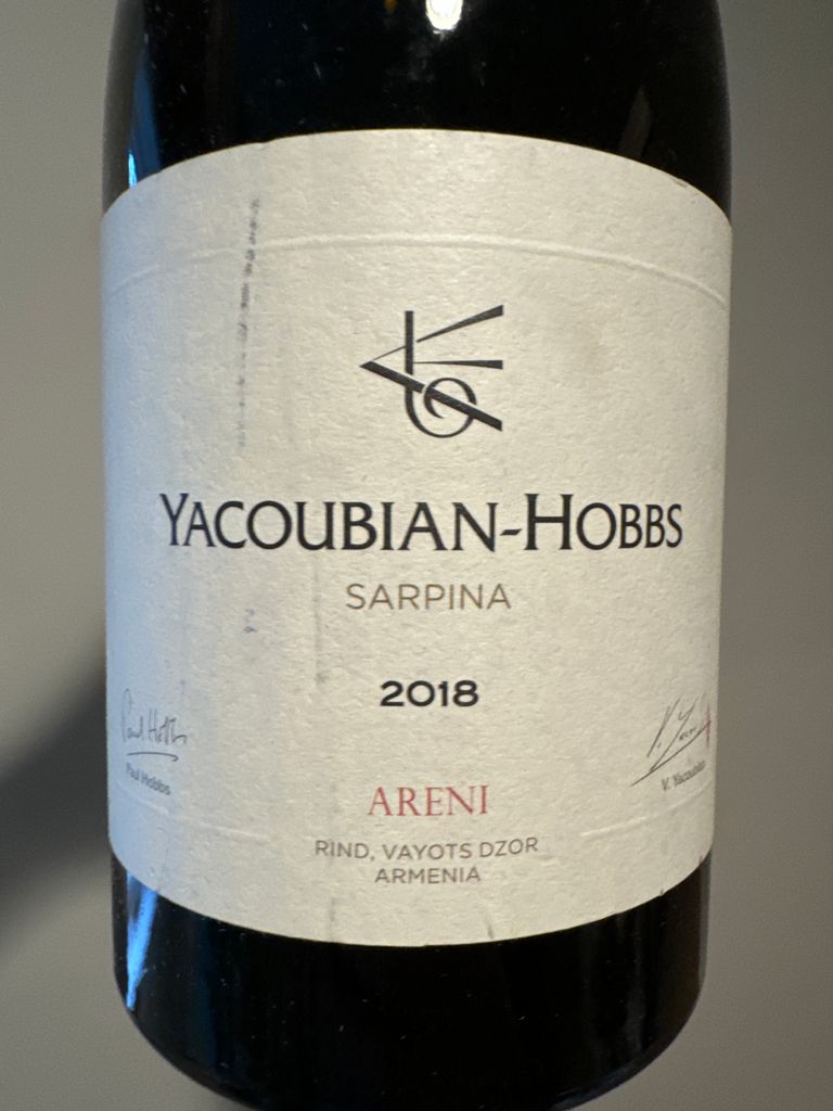 2018 Yacoubian Hobbs Areni Sarpina, Armenia, Vayots Dzor - CellarTracker