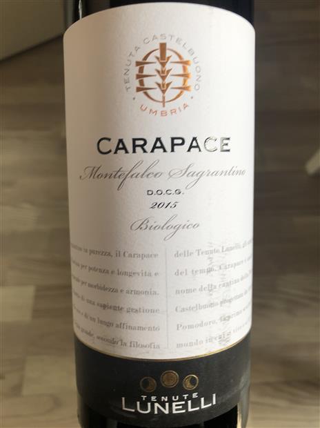 2015 Tenute Lunelli Montefalco Sagrantino Carapace Tenuta Castelbuono ...