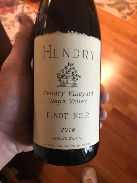 2016 Hendry Pinot Noir, USA, California, Napa Valley - CellarTracker