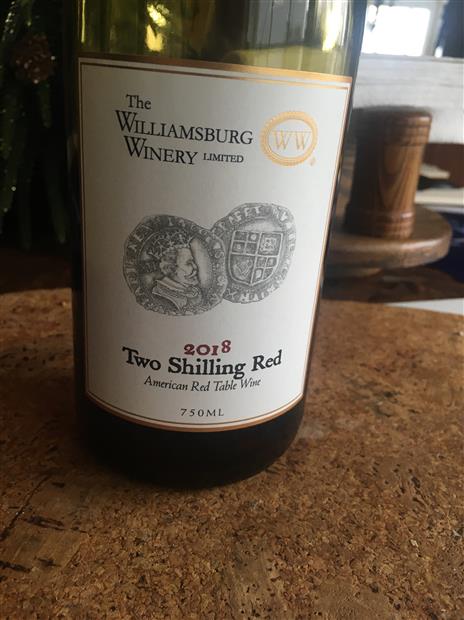 2021 Williamsburg Winery Two Shilling Red, USA, Virginia - CellarTracker