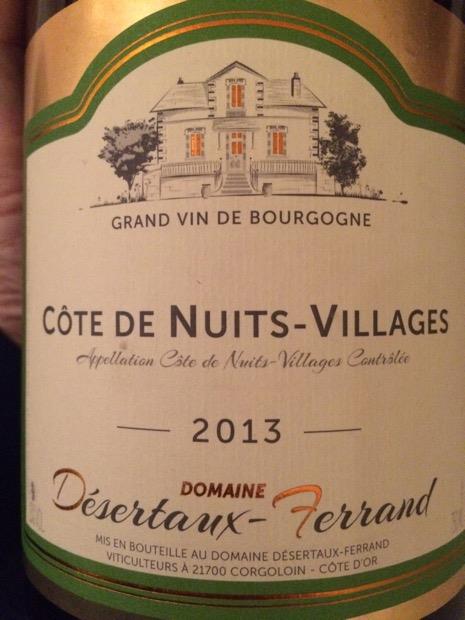 2013 Domaine Désertaux-Ferrand Côte de Nuits Villages Les Perrières ...