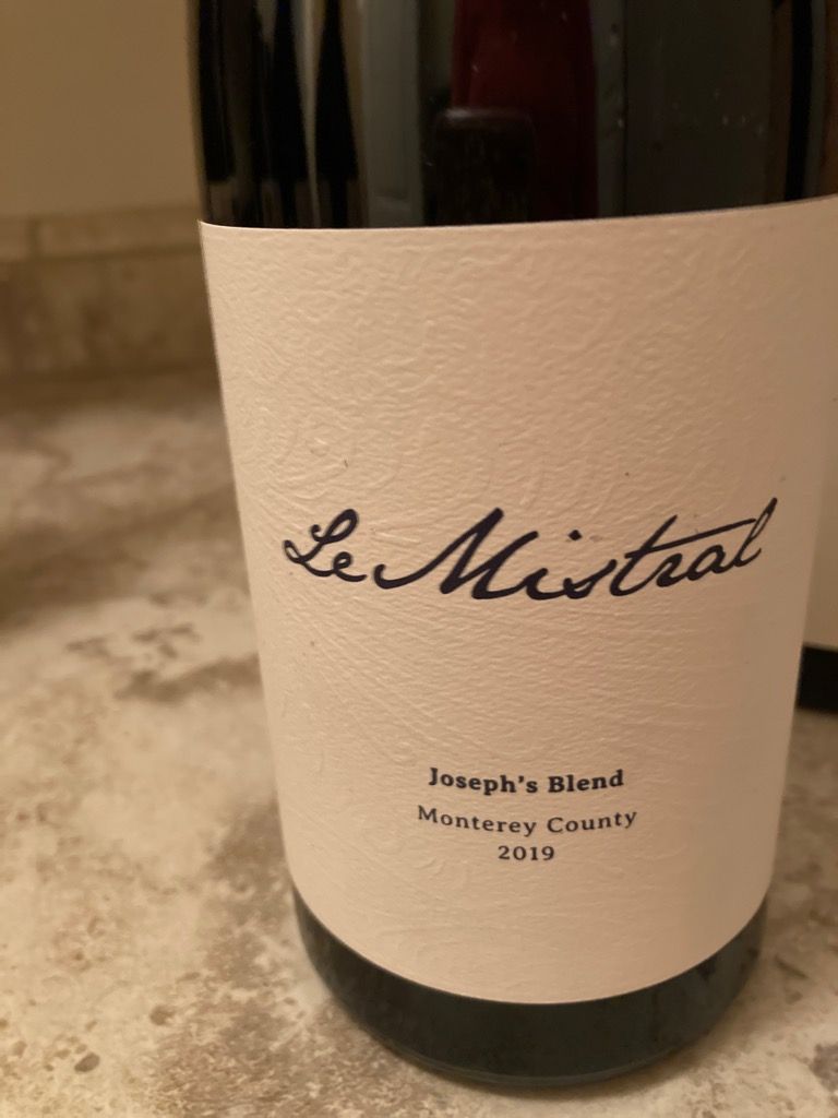 2019 Le Mistral Vineyard Joseph's Blend, USA, California, Central Coast ...