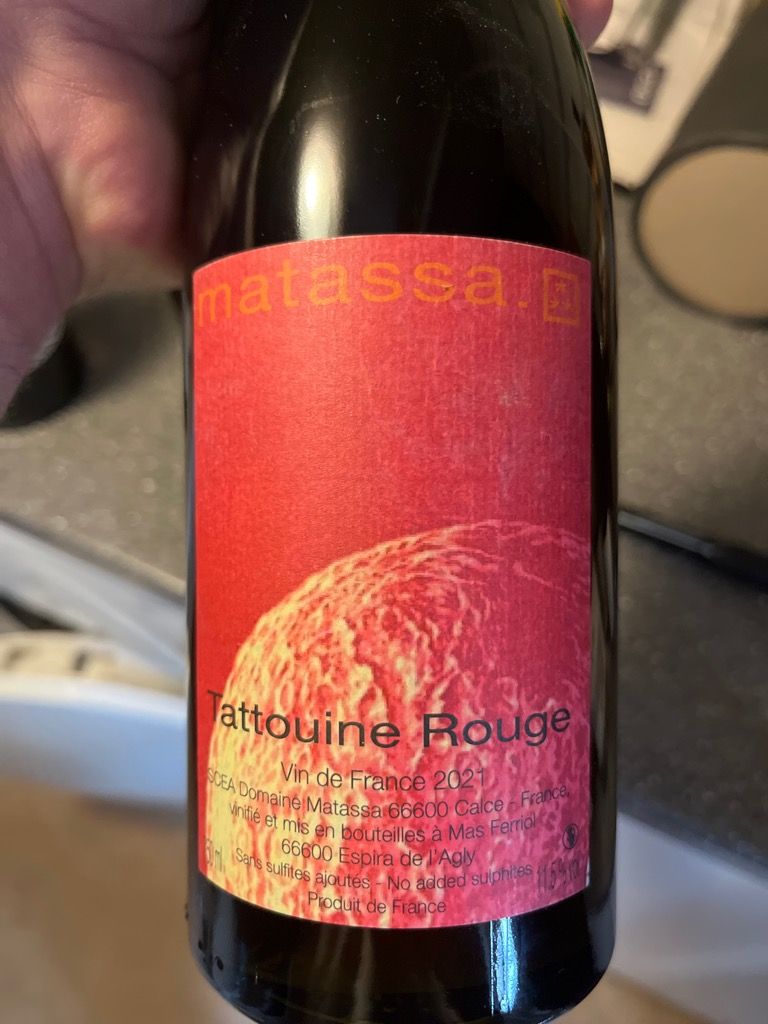 2022 Matassa Tattouine Rouge, France, Languedoc Roussillon, Roussillon ...