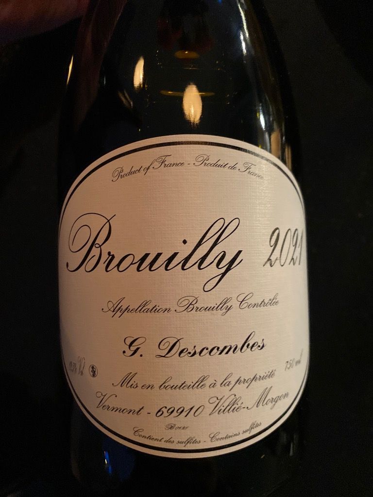 2021 Georges Descombes Brouilly, France, Burgundy, Beaujolais, Brouilly ...