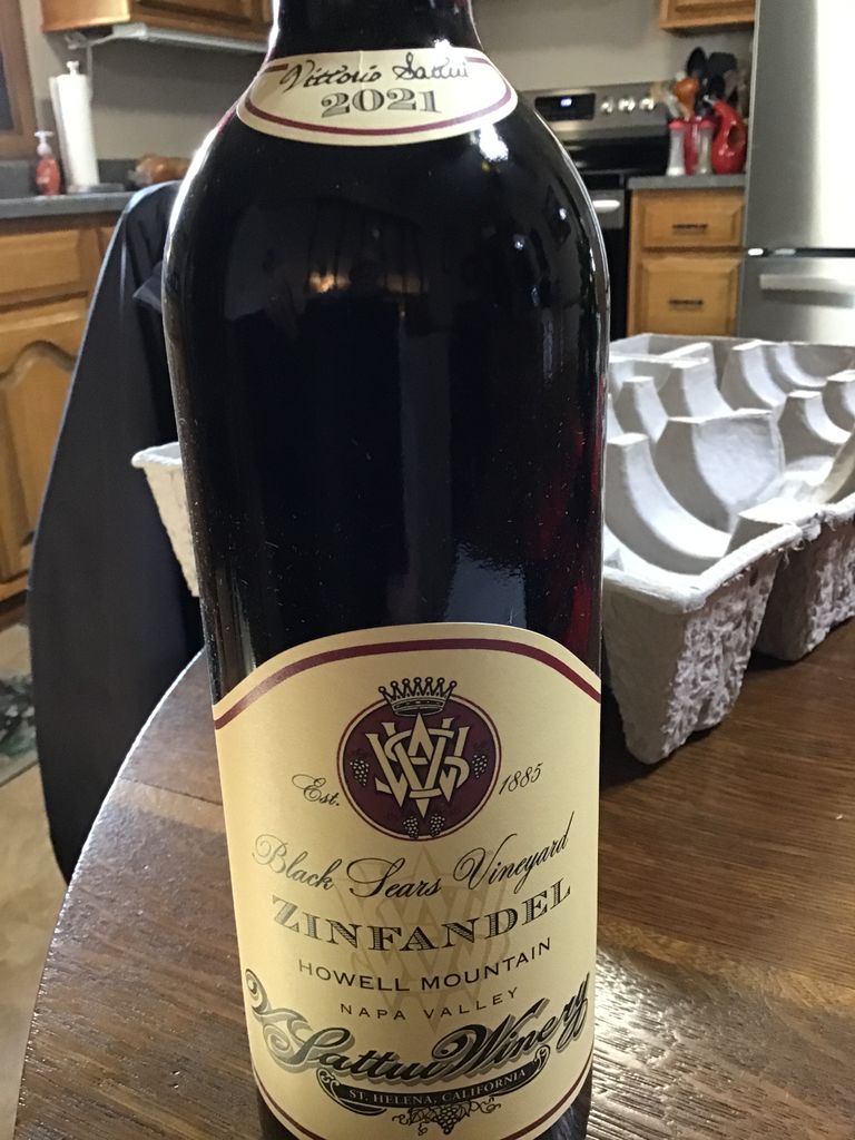 2021 V. Sattui Winery Zinfandel Black Sears Vineyard, USA, California ...