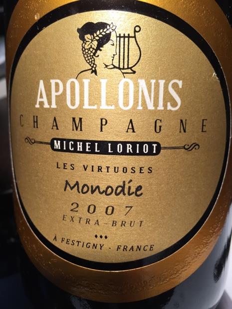 2007 Apollonis (Michel Loriot) Champagne Monodie Meunier Vieilles ...