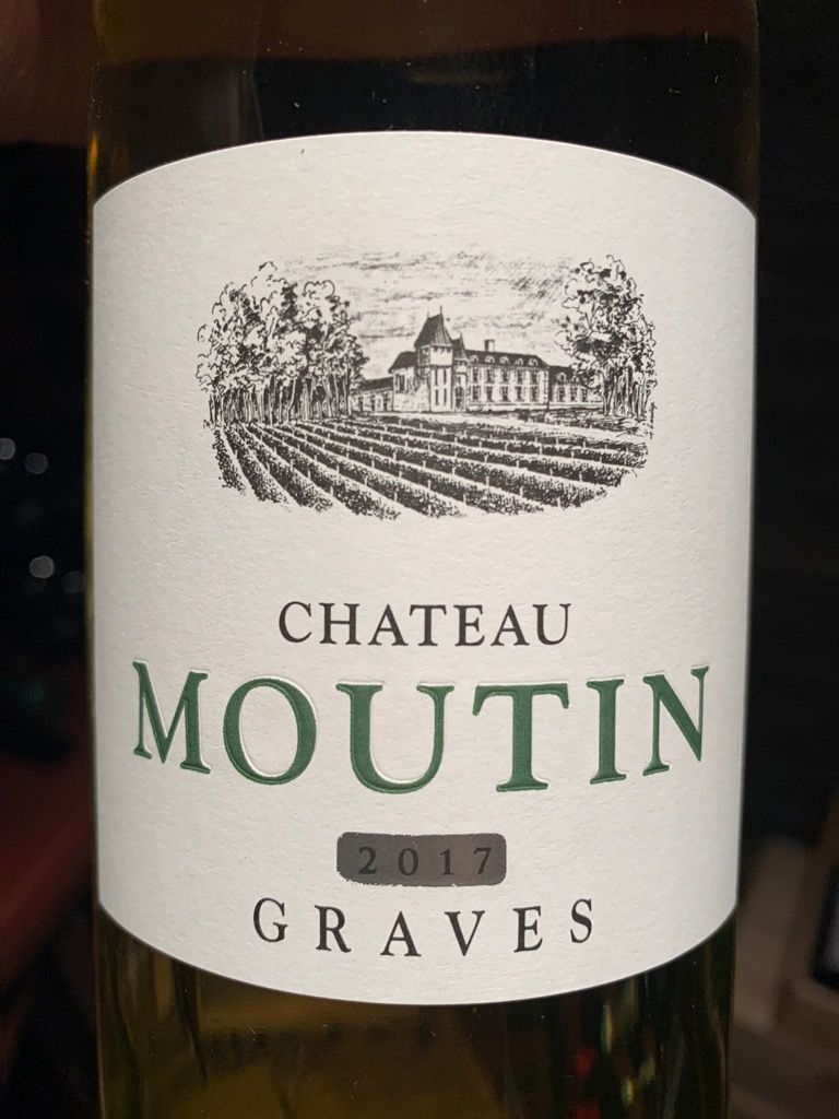 2017 Château Moutin Vin Blanc Sec de Graves, France, Bordeaux, Graves ...