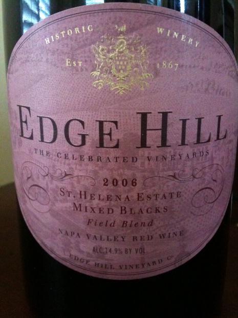 2002 Edge Hill Zinfandel Butala Vineyard, USA, California, Napa Valley ...