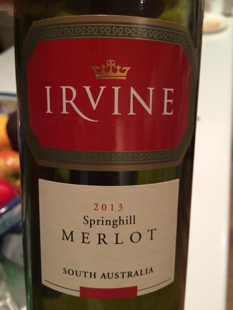 2013 Irvine Merlot Springhill, Australia, South Australia, Barossa ...