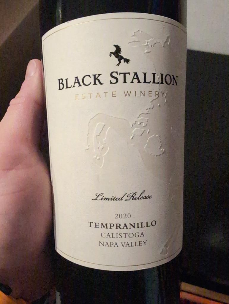 2021 Black Stallion Estate Winery Limited Release Tempranillo Calistoga ...