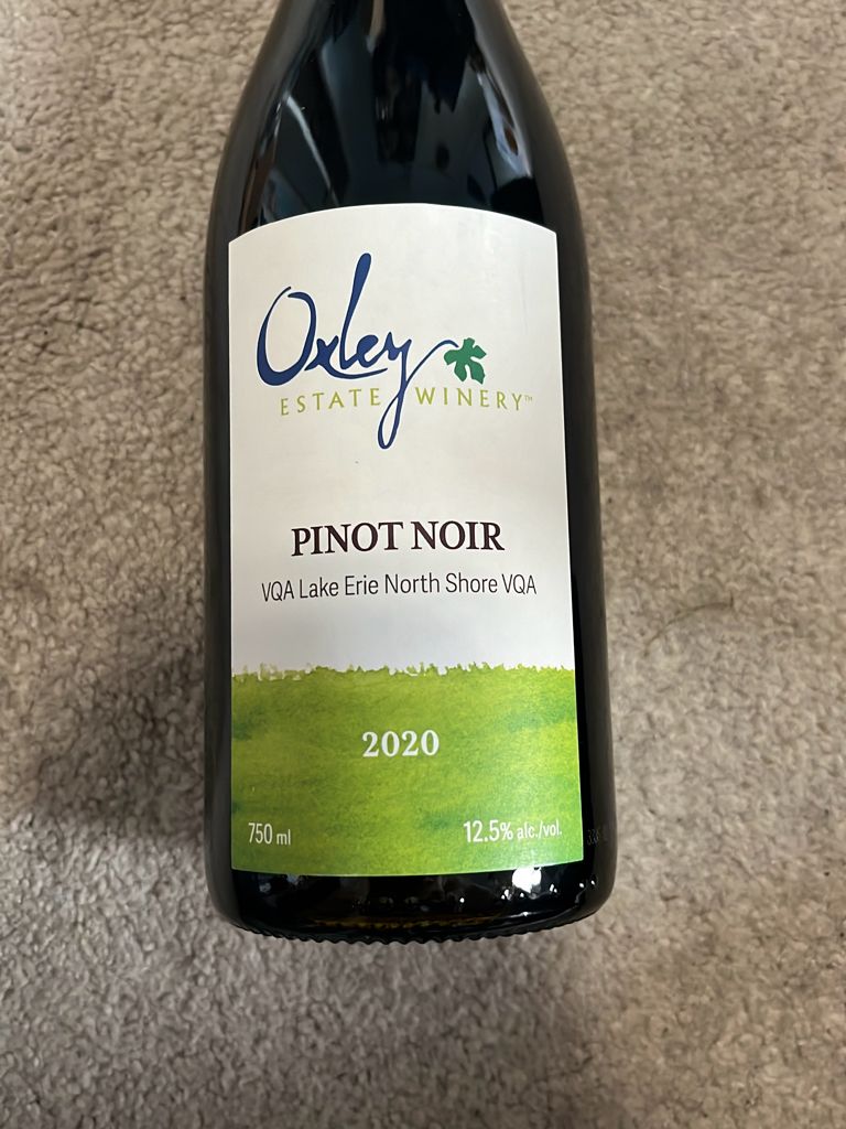 2020 Oxley Estate Winery Pinot Noir, Canada, Ontario, Lake Erie North ...