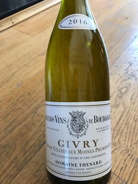 2016 Domaine Thenard Givry 1er Cru Cellier aux Moines Blanc, France ...