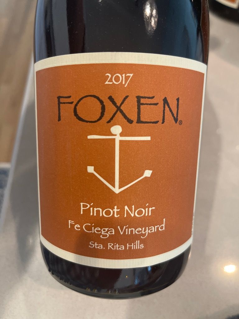 2017 Foxen Pinot Noir Fe Ciega Vineyard, USA, California, Central Coast ...