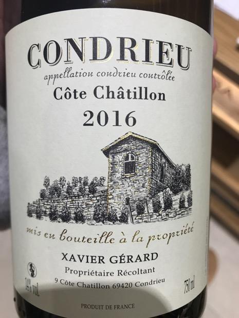 2016 Xavier Gerard Condrieu Côte Chatillon, France, Rhône, Northern ...