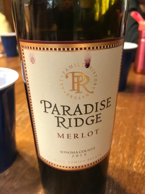 2015 Paradise Ridge Merlot Rockpile Vineyard, USA, California, Sonoma ...