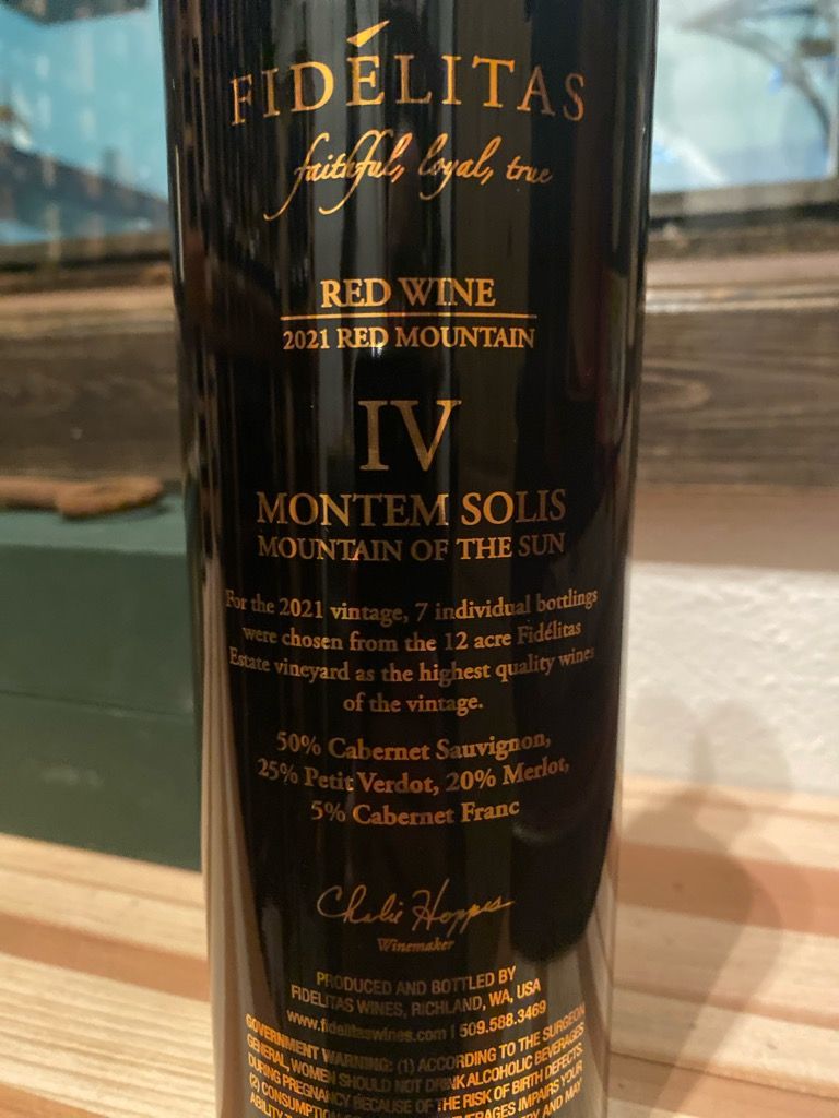 2021 Fidelitas Red Wine Red Mountain Vineyard, USA, Washington ...