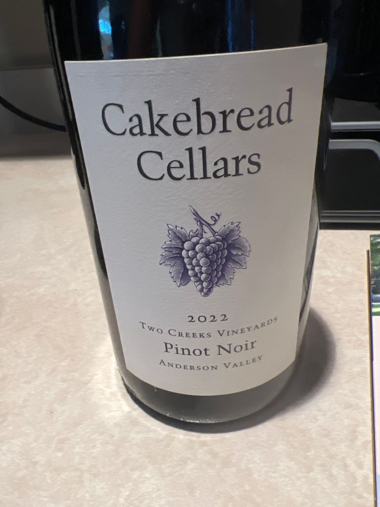 2023 Cakebread Cellars Pinot Noir Two Creeks Vineyard, USA, California ...