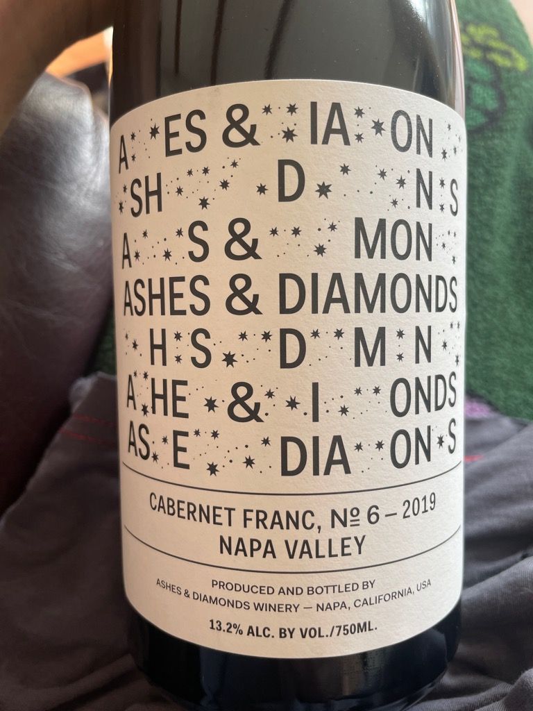 2019 Ashes & Diamonds Cabernet Franc No. 6, USA, California, Napa ...