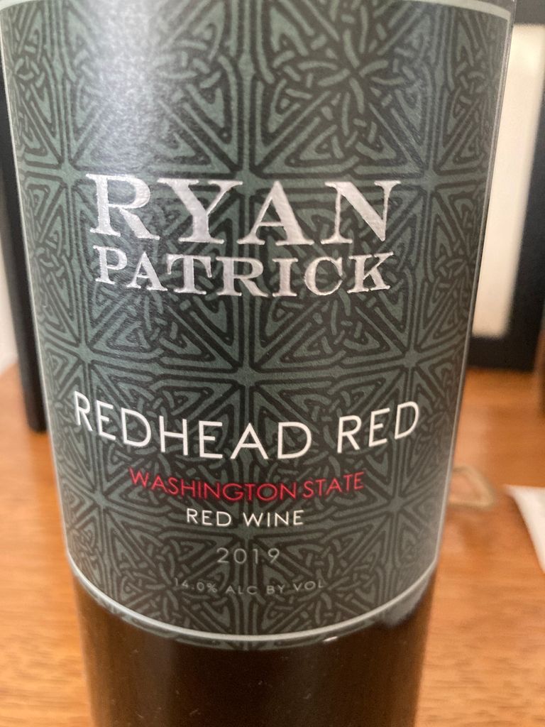 2019 Ryan Patrick Vineyards Redhead Red, USA, Washington, Columbia ...