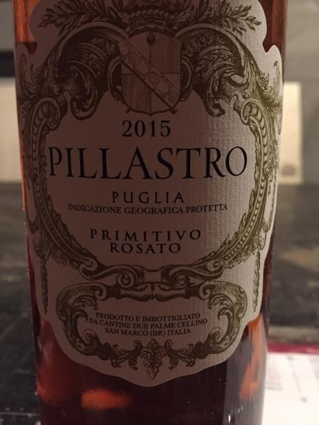2015 Cantine Due Palme Primitivo Rosato Pillastro, Italy - CellarTracker